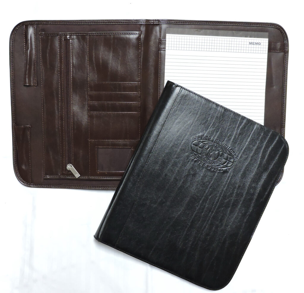 Deluxe map - leder (zwart) - Kiwanis